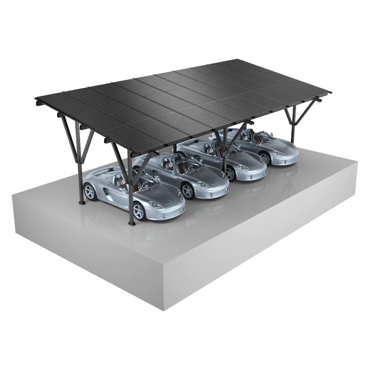 Antai Solar All Black wasserdichter Carport für 4 Autos – Solarics GmbH