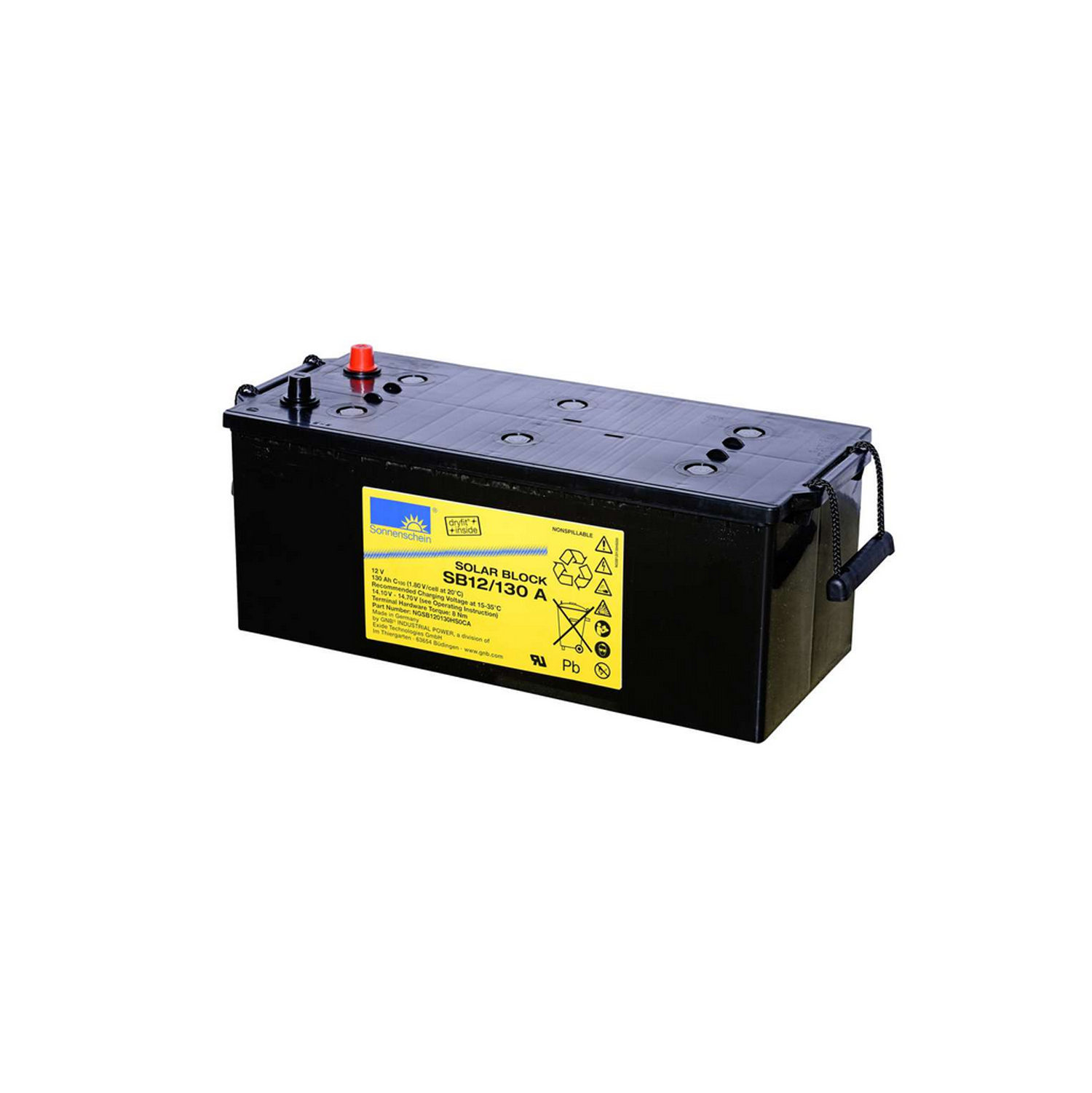 Sonnenschein Bleiakku SB12/130 A – 12V 130Ah Gel-Akku inkl. MTZ ...